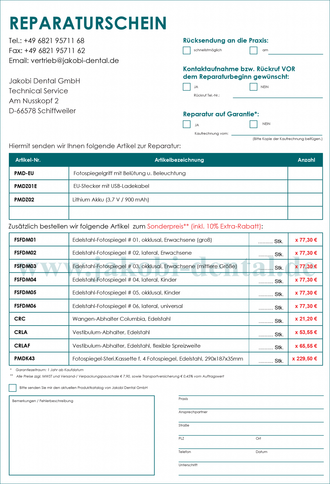 Forms | Jakobi Dental GmbH